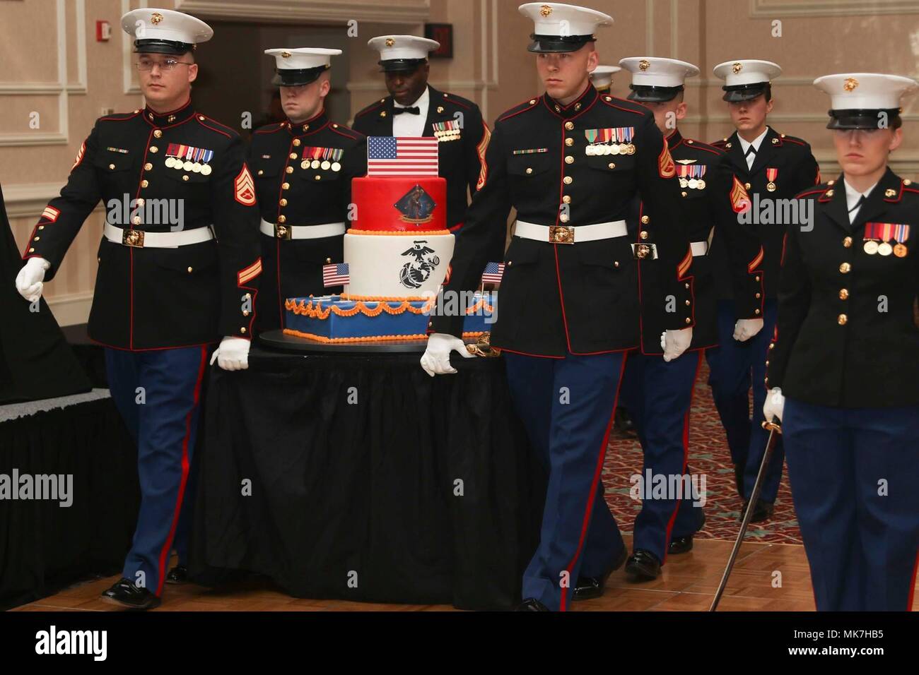 U.S. Marines with Recruiting Station Springfield march with a ...