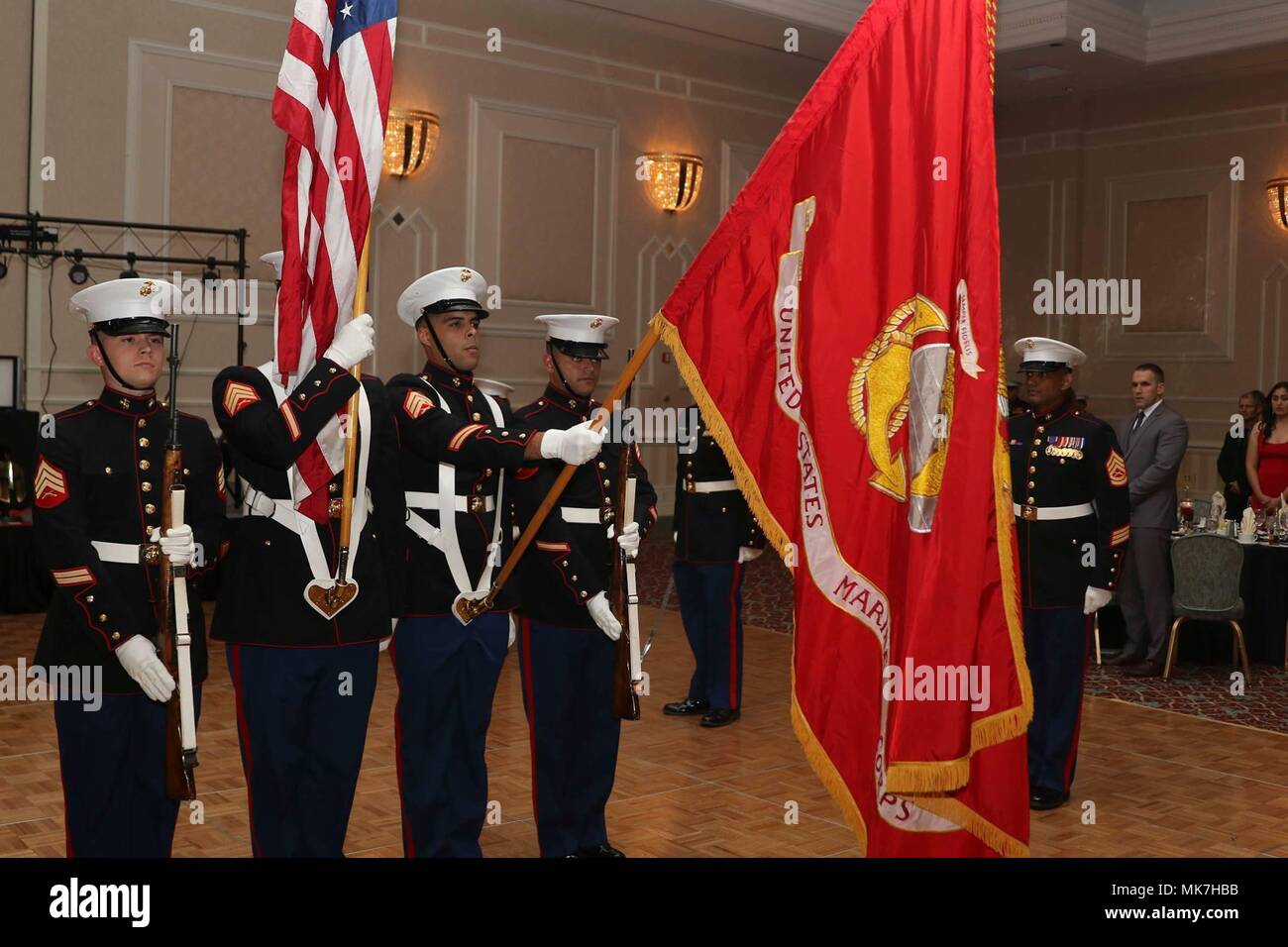 U.S. Marines with the Recruiting Station Springfield color guard ...