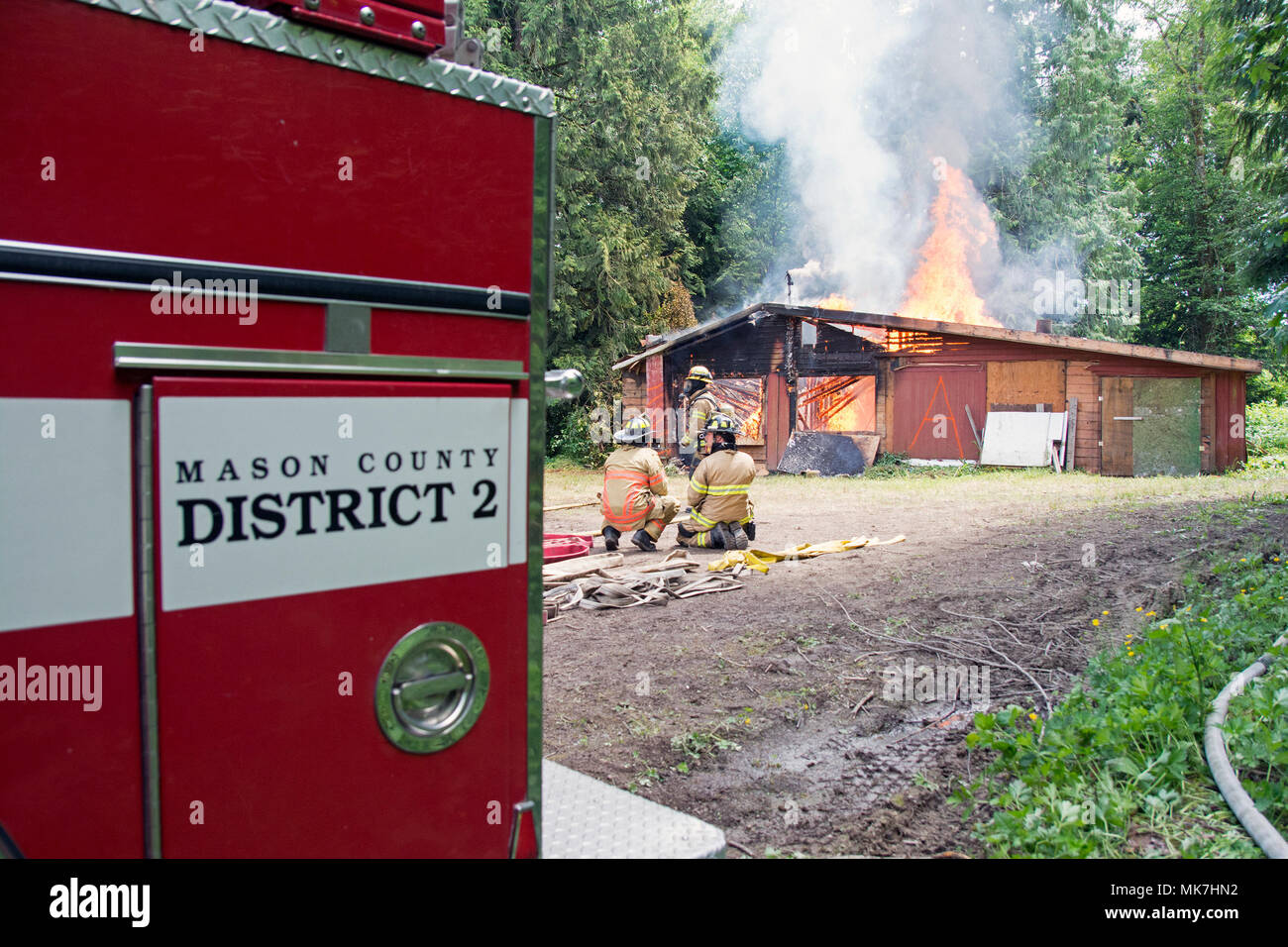 Live Fire Training North Mason Fire Deparement, Washington State, USA ...