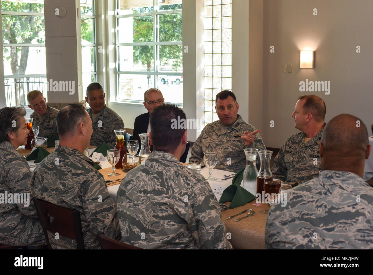 U.S. Air Force Maj. Gen. Timothy Leahy, 2nd Air Force commander, speaks ...
