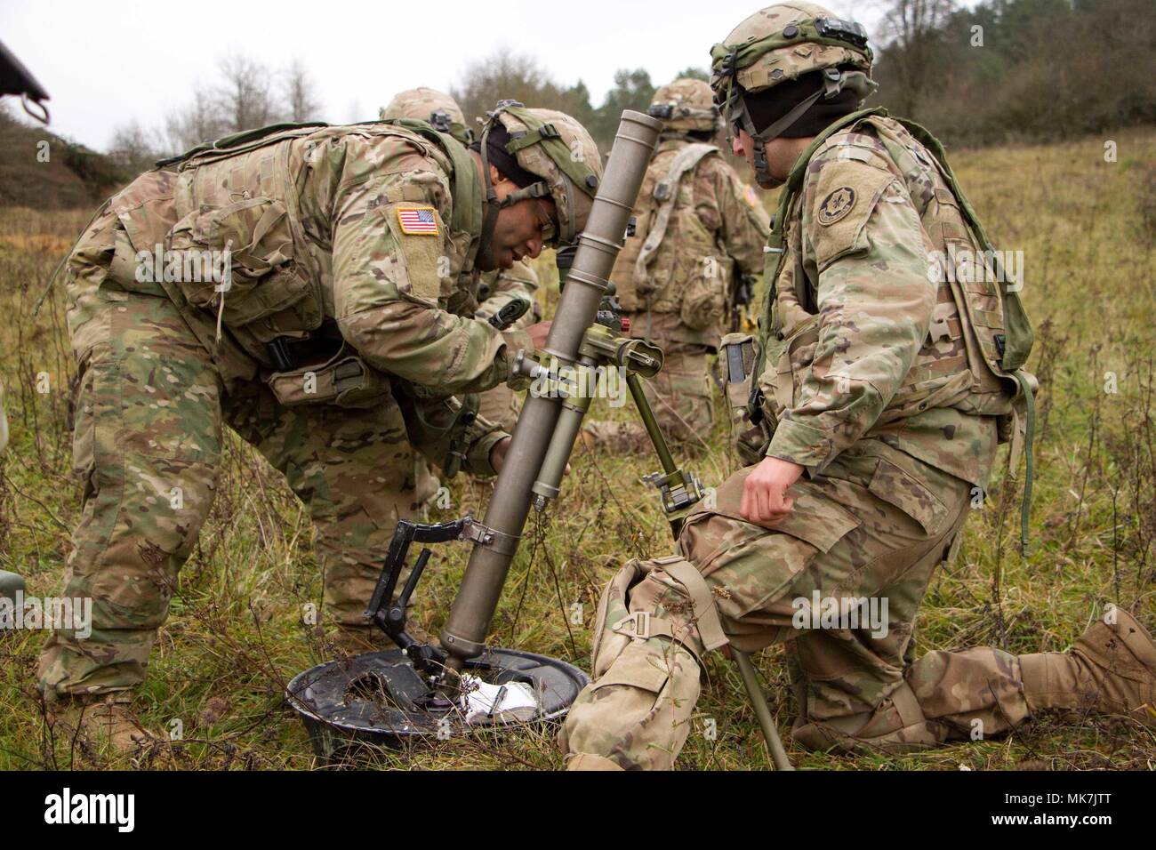 A mortar squad in Apache Troop, 1st Squadron, 2d Cavalry Regiment ...