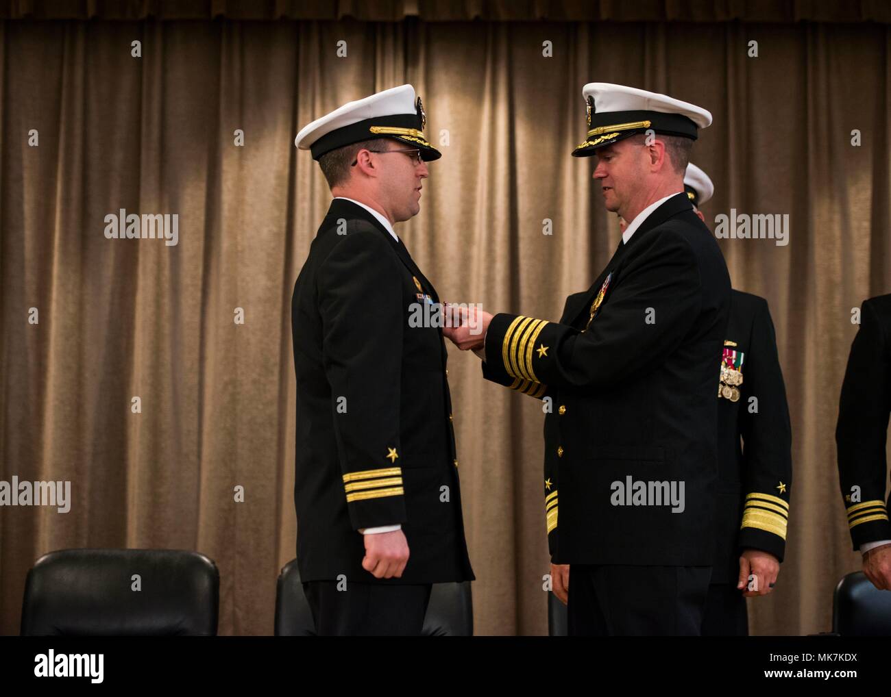 BANGOR, Wash. (Nov. 17, 2017) Capt. Nicholas Tilbrook, right, commander ...