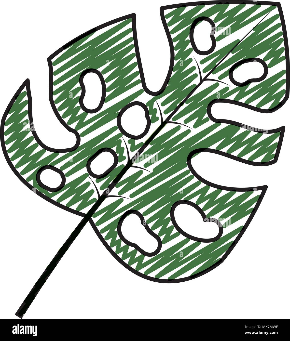 doodle botany leaf exotic natural style Stock Vector Image & Art - Alamy