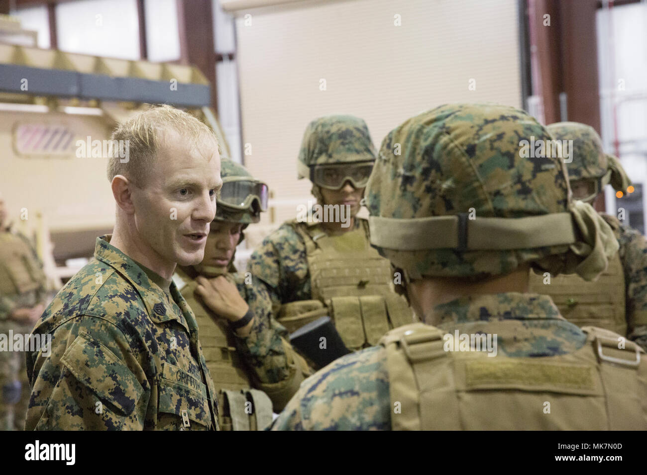 U.S. Marine Corps SSgt. Griffith with Deployment Processing Command ...