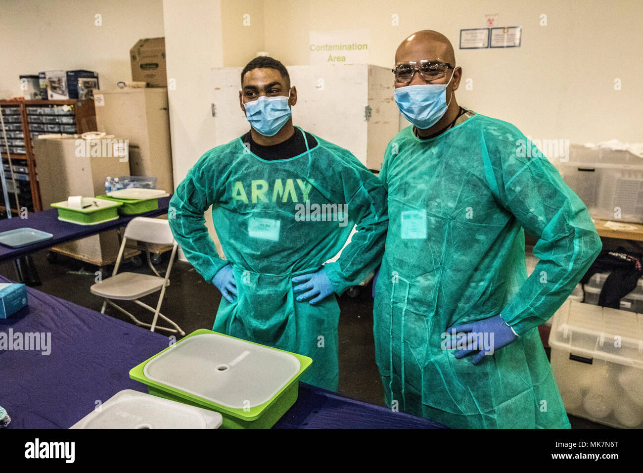 Army Reserve Spc. Arturo Arce and Pfc. Gregory Haun pose for a photo ...