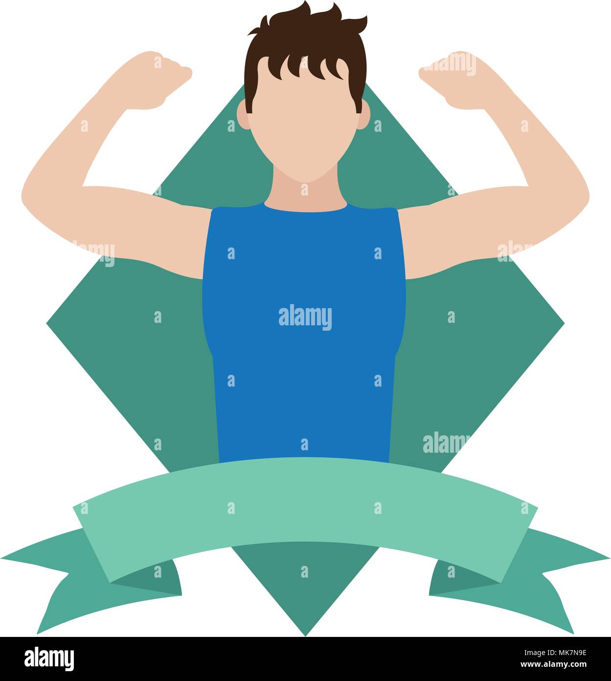 man exercise training emblem and ribbon Stock Vector Image & Art - Alamy