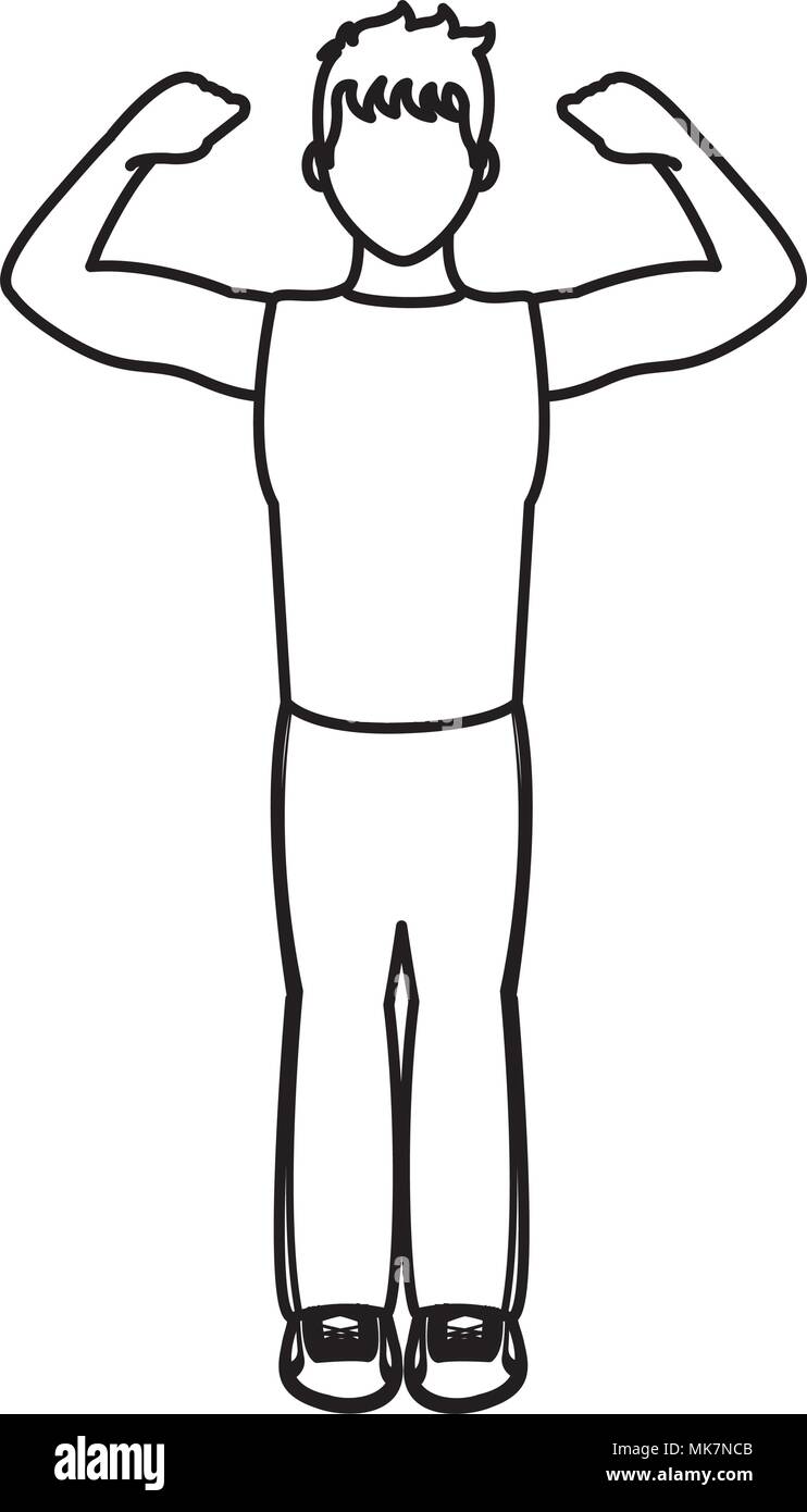 line athlete man active fitness training Stock Vector Image & Art - Alamy