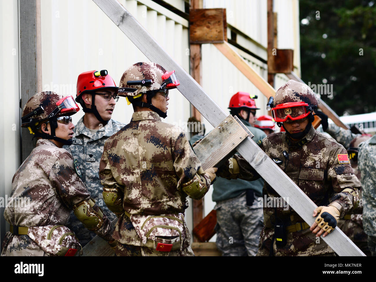 Oregon Army National Guard Spc. Philip Costa, with the 442nd Engineer ...