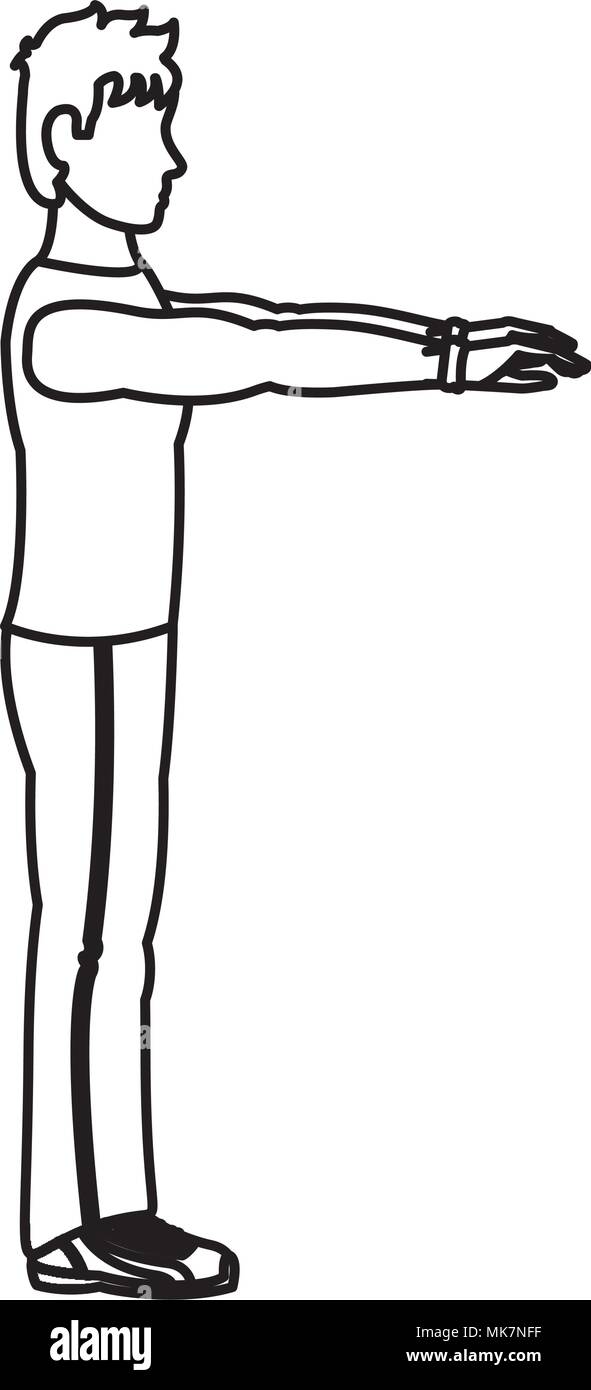 line fitness man training exercise lifestyle Stock Vector Image & Art ...