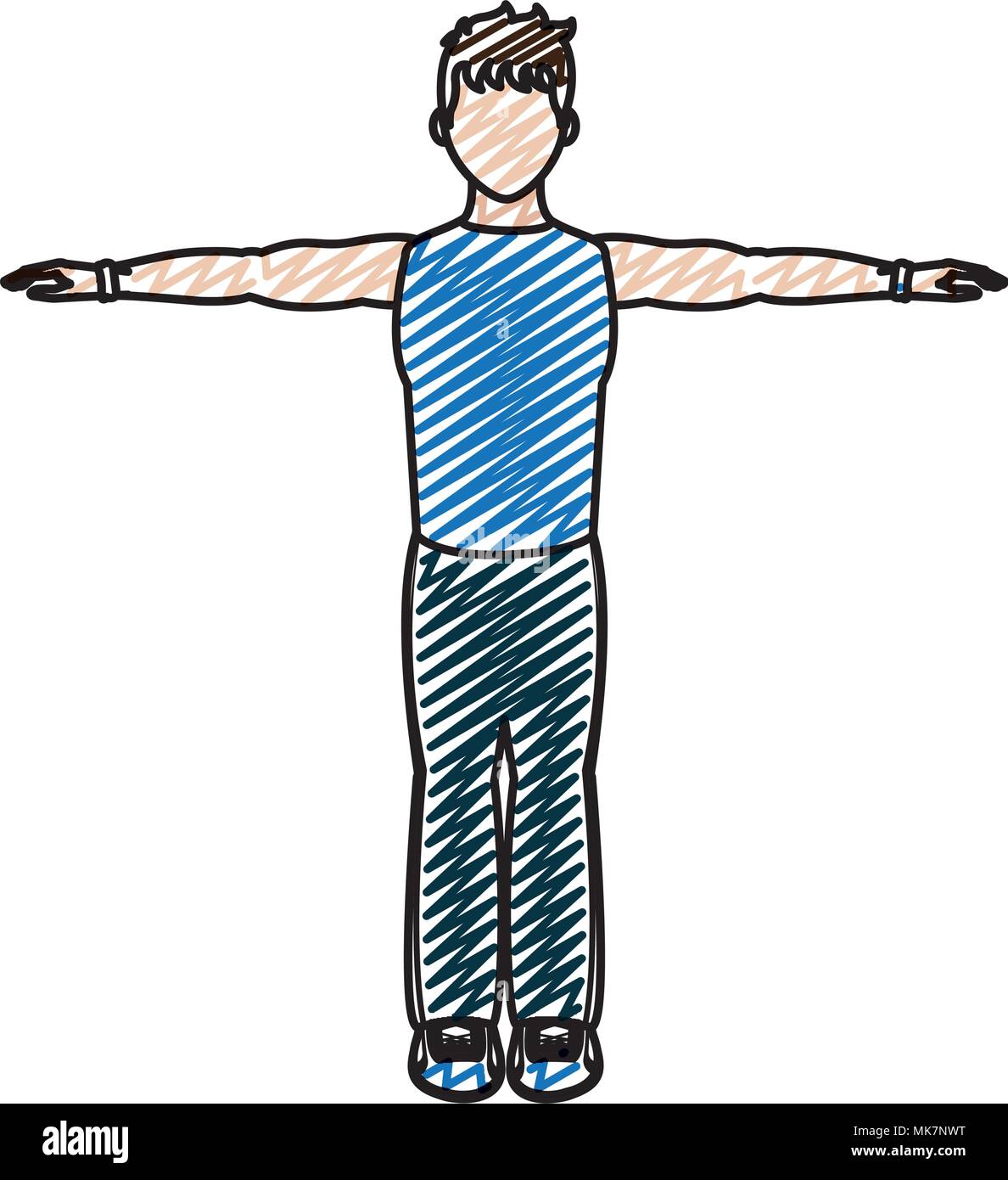 doodle athlete man exercise fitness training Stock Vector Image & Art ...