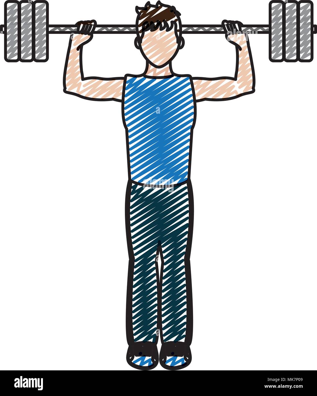 Cartoon Man Lifting Weights Stock Photos & Cartoon Man Lifting Weights ...