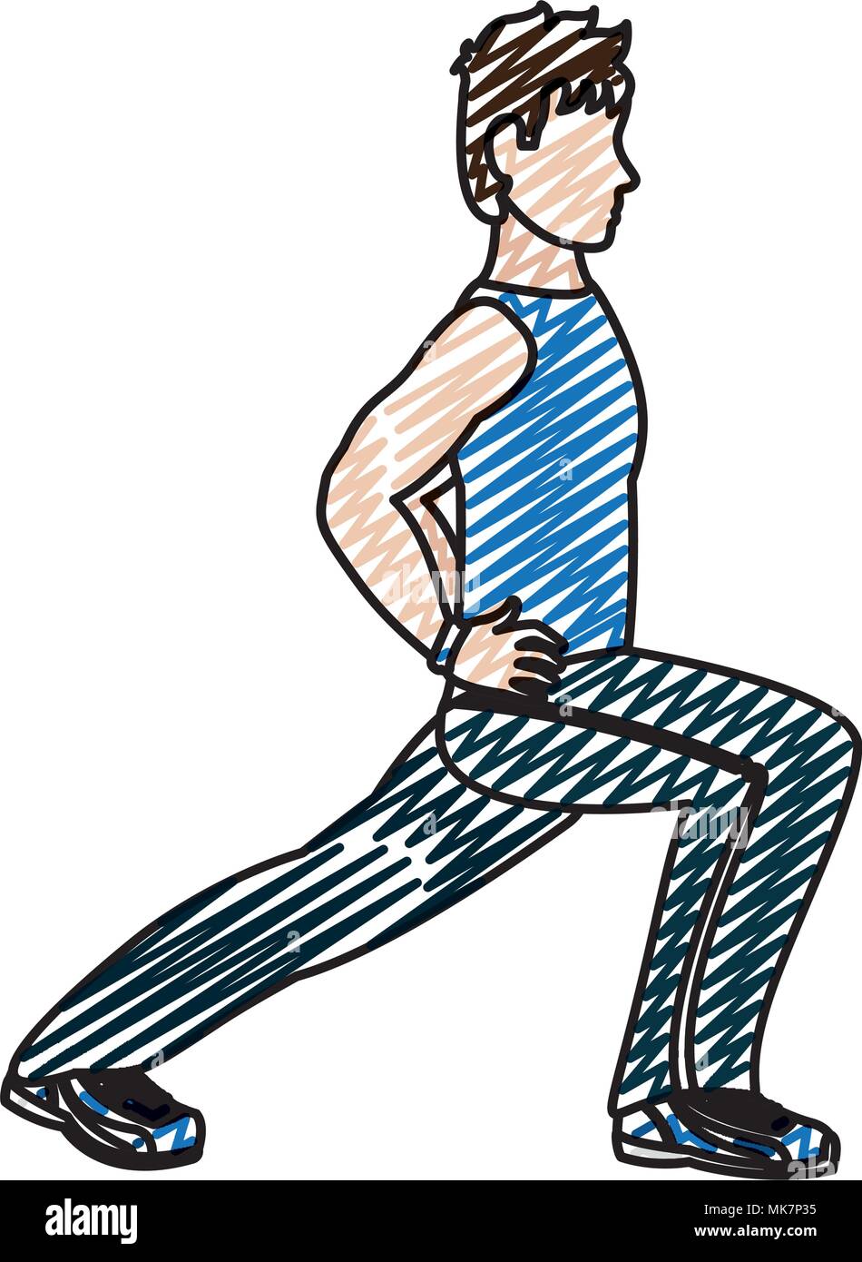 Lunges exercise gym Stock Vector Images - Alamy