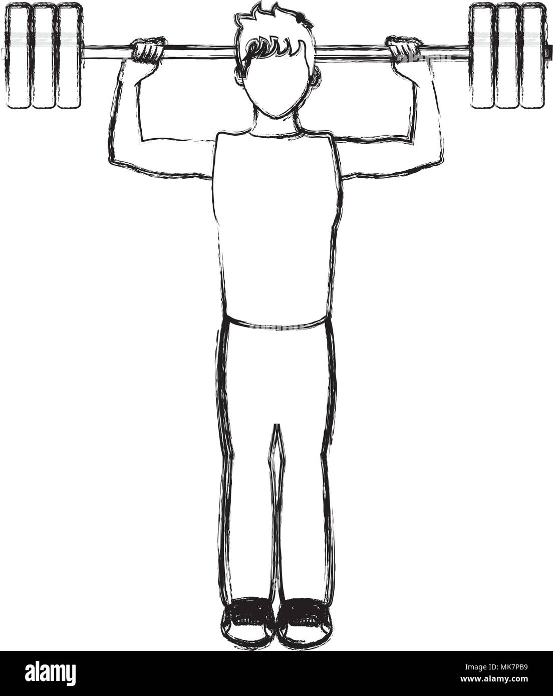 grunge fitness man lifting weights training Stock Vector Image & Art ...