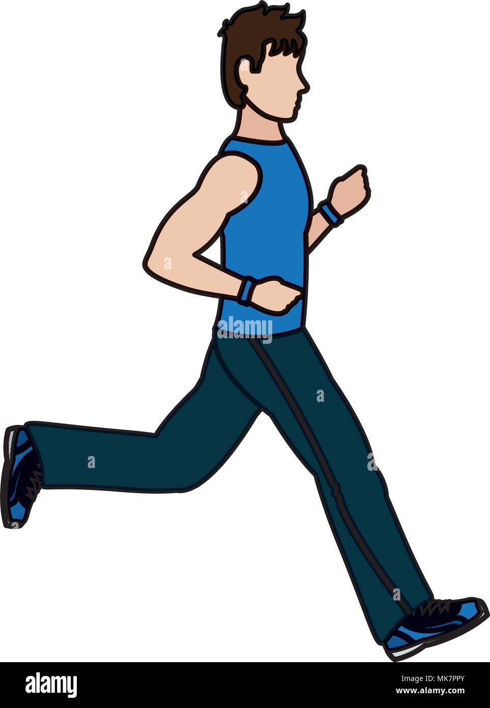 color fitness man running exercise training Stock Vector Image & Art ...