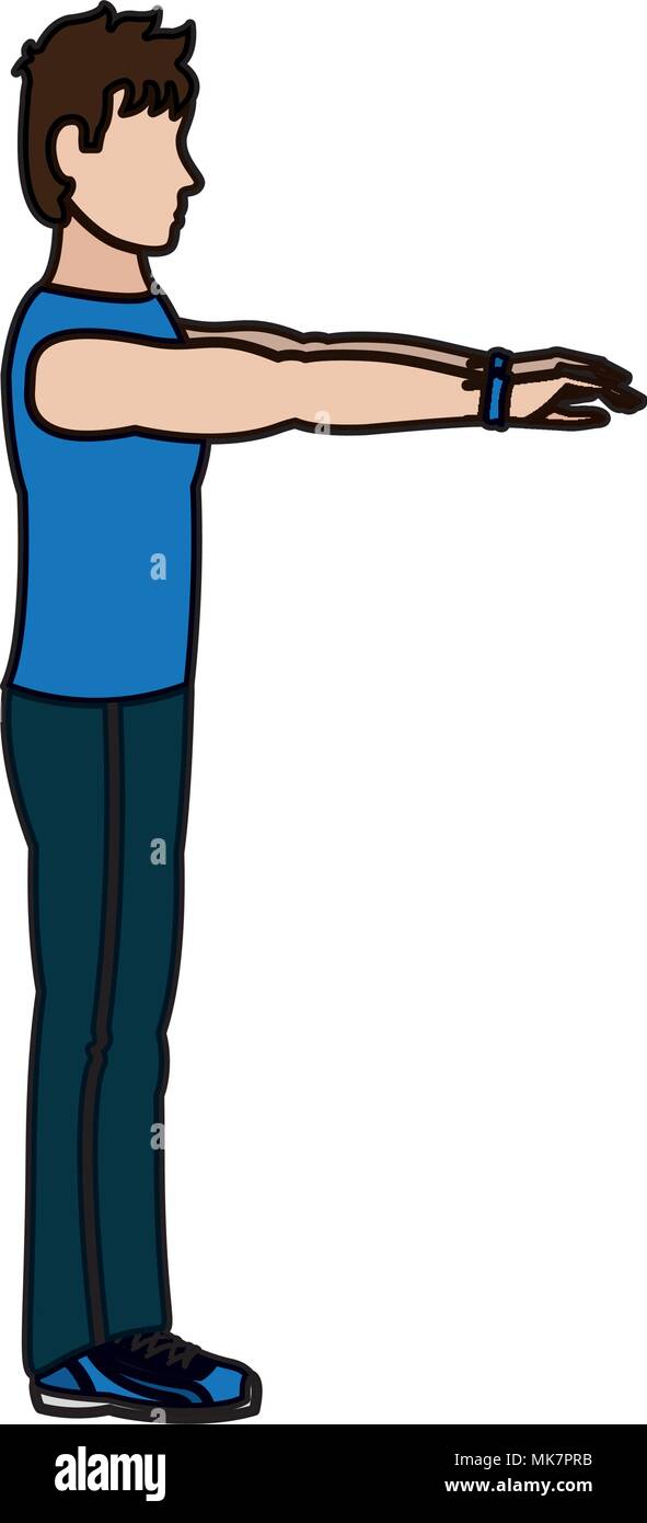 color fitness man training exercise lifestyle Stock Vector Image & Art ...