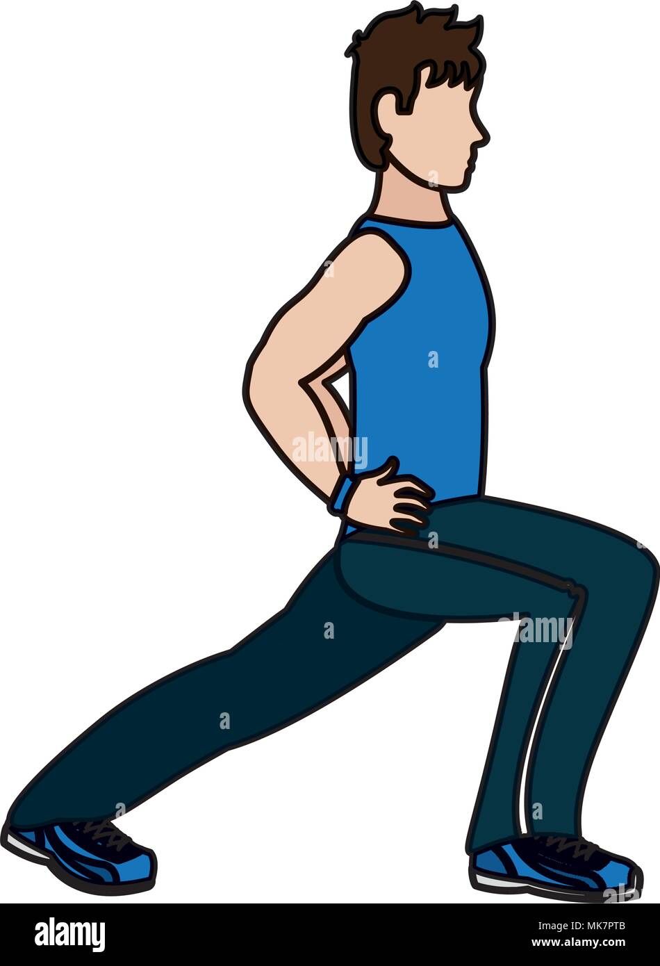 color fitness man lunges each leg training Stock Vector Image & Art - Alamy