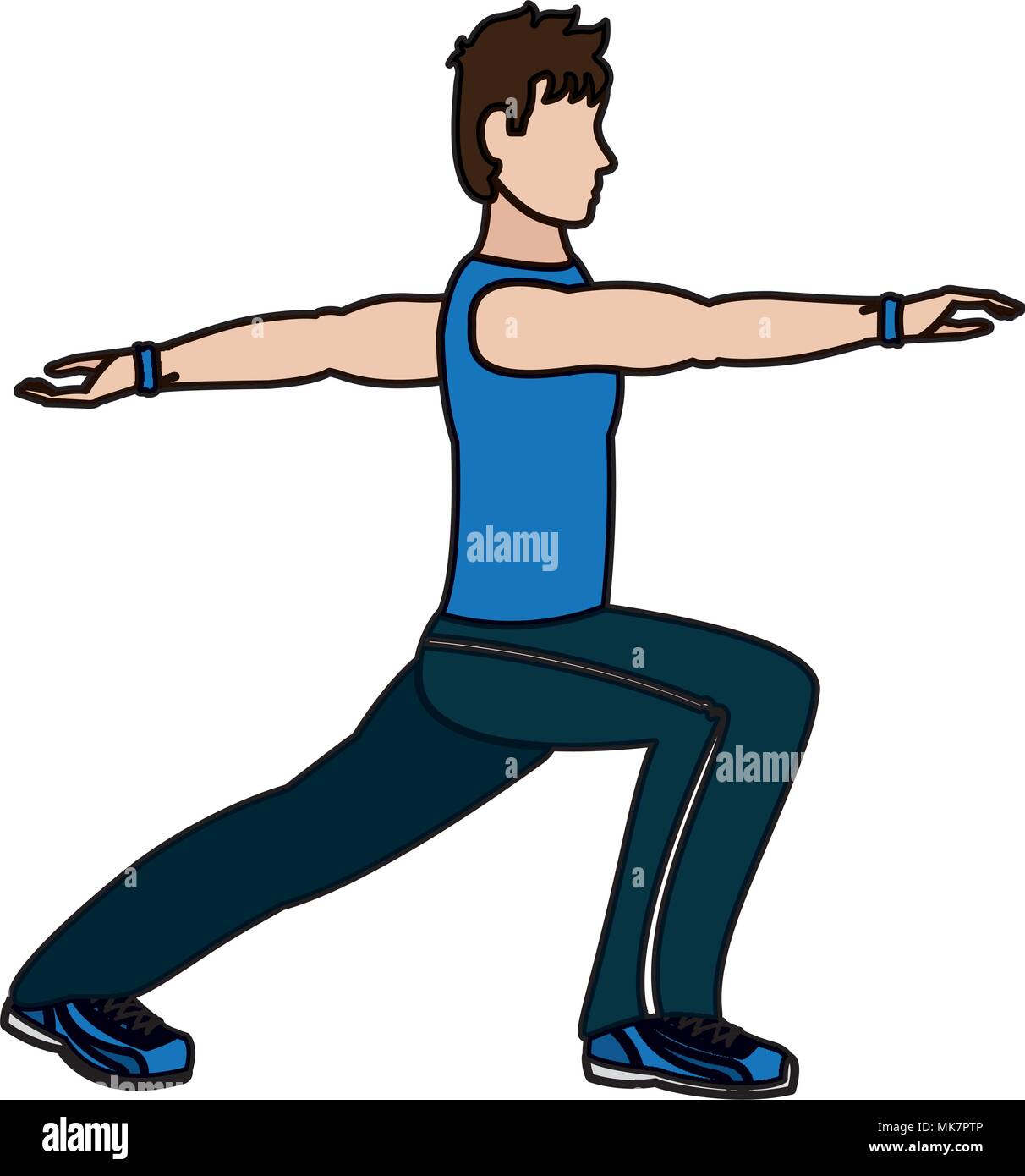 color fitness man lunges each leg exercise Stock Vector Image & Art - Alamy