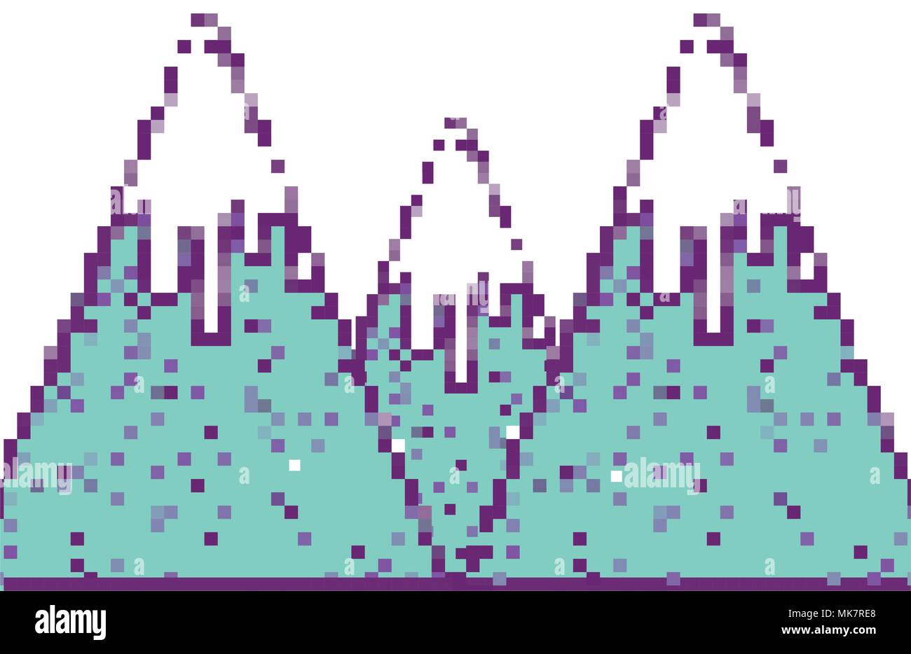 pixel snowy mountains game cold weather Stock Vector Image & Art - Alamy