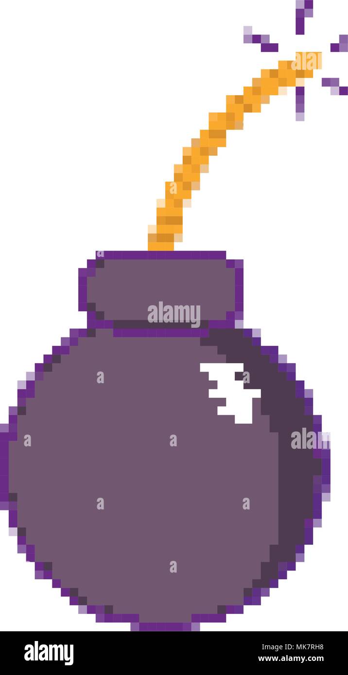 pixel bomb explosion game weapon Stock Vector Image & Art - Alamy