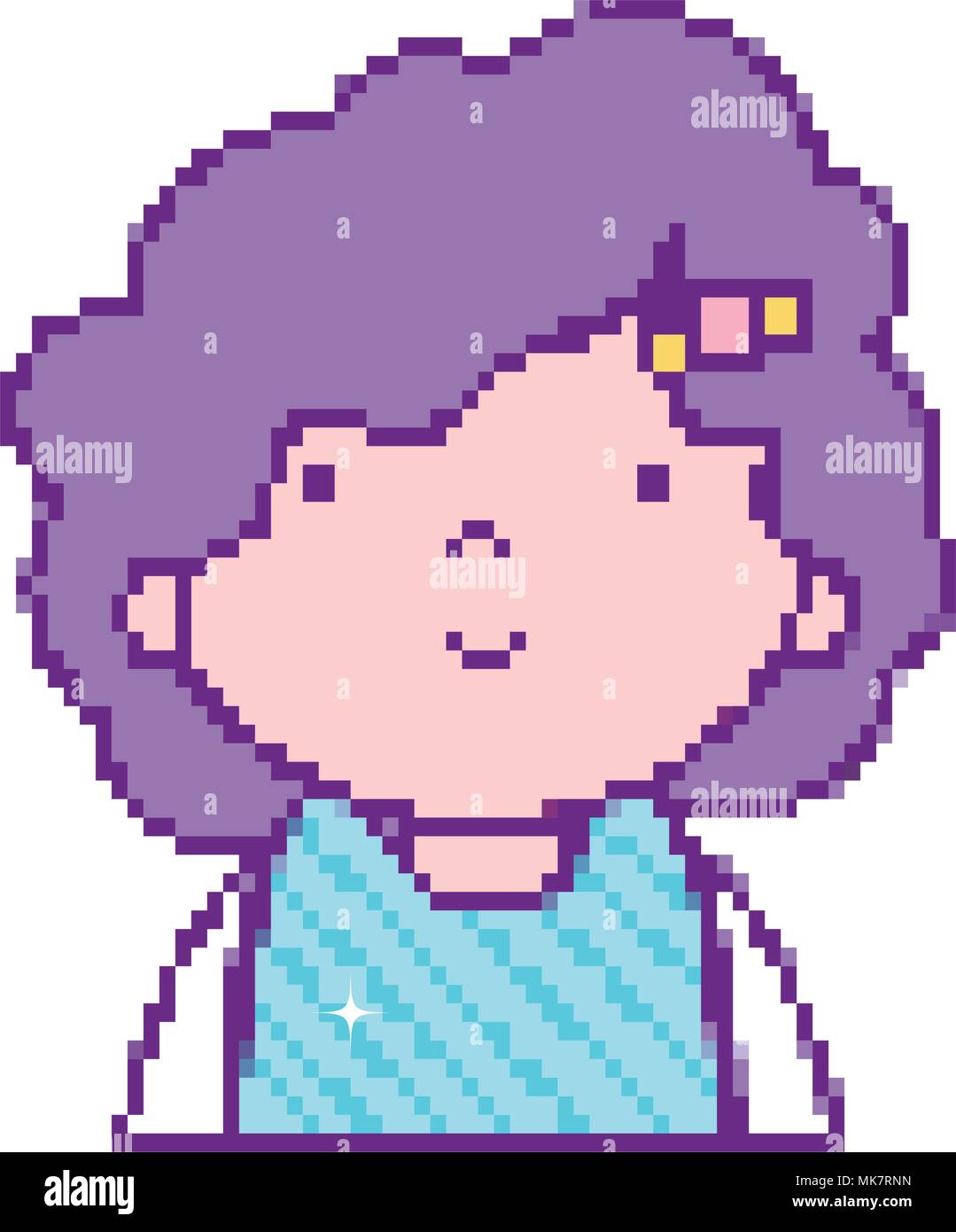 girl with hairstyle videogame virtual character Stock Vector Image ...