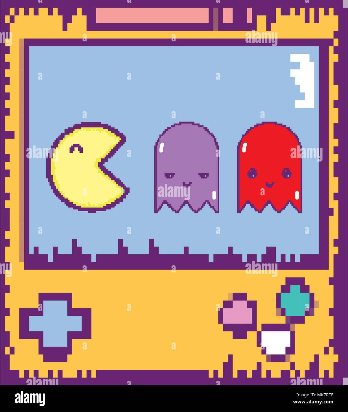 gamepad simulator with characters digital videogame Stock Vector Image ...