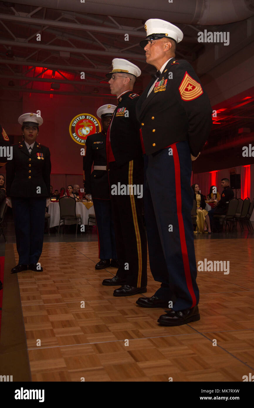 U.S. Marine Corps Col. Scott E. Conway, left, commanding officer ...