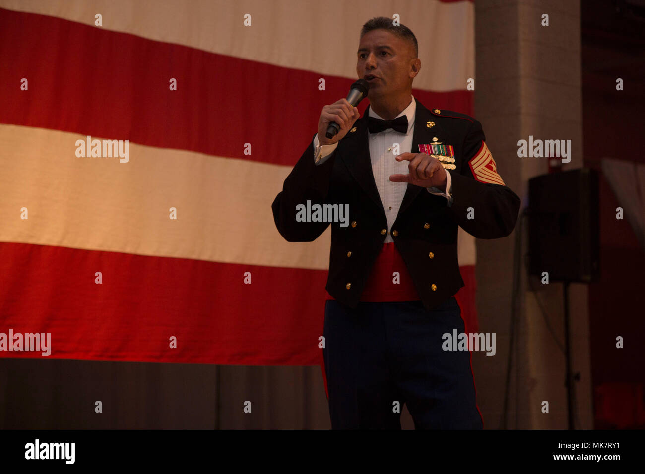 Retired U.S. Marine Corps Sgt. Maj. Ernest K. Hoopii, guest of honor ...