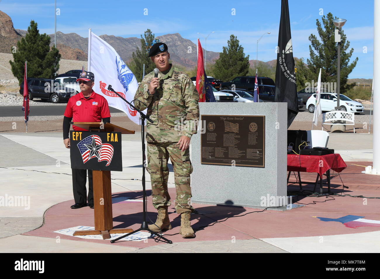 Col Eric S. Strong, commander of 1st Brigade Combat Team, addressed the ...