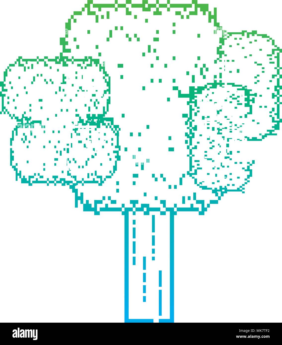 degraded line pixel tree graphic digital videogame Stock Vector Image ...