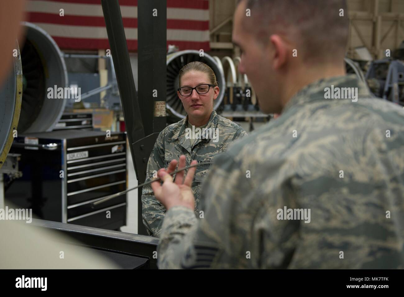 Staff Sgt. Shawn Lawson, 361st Training Squadron instructor, explains ...