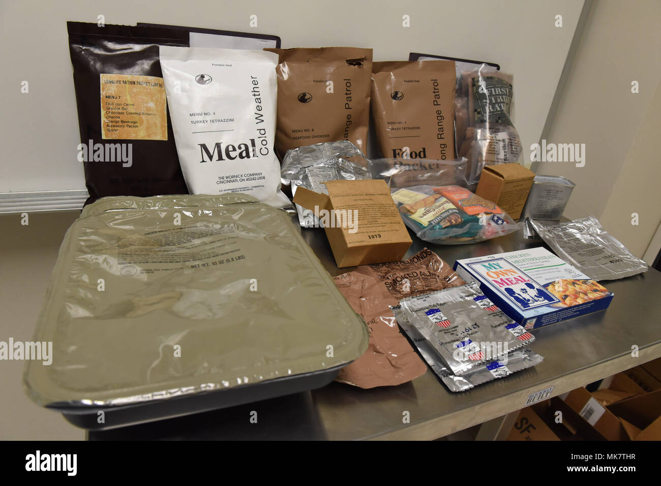 Packaged Meals Ready-to-Eat are set-up during the Operational Rations ...
