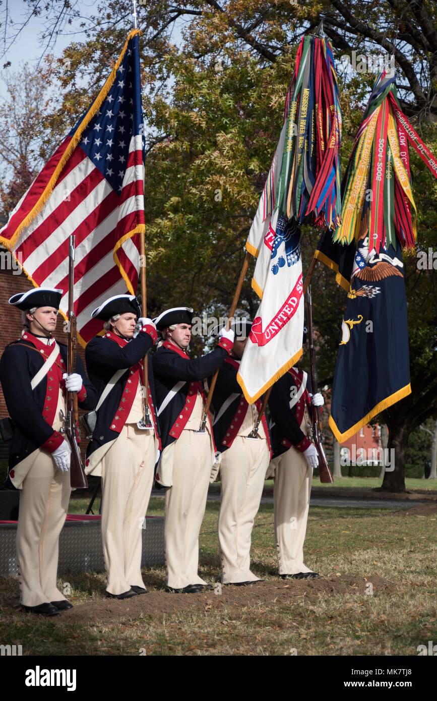 Soldiers assigned to the Continental Color Guard, 3d U.S. Infantry ...