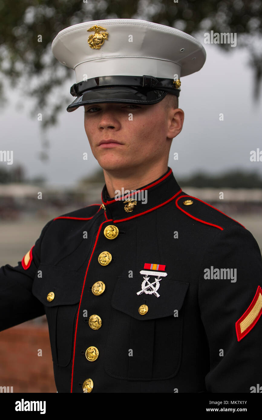 U.S. Marine Corps Pfc. Connor Akowicz, honor graduate for Platoon 2089 ...