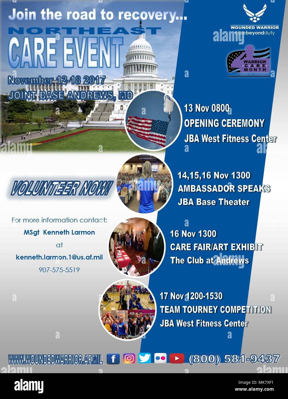 U.S. Air Force Wounded Warrior Northeast CARE Event poster. (Courtesy ...