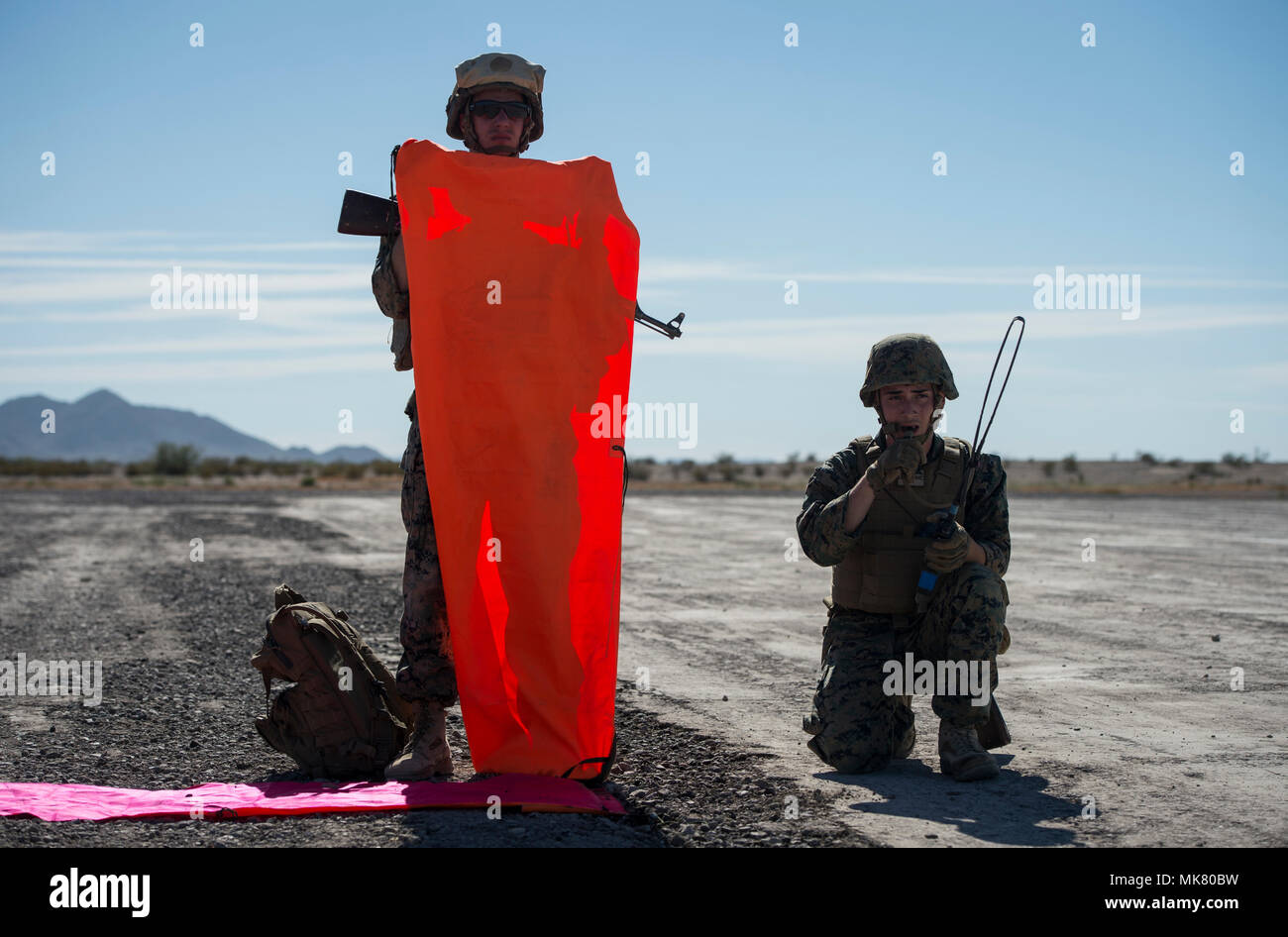 A U.S. Marines, of a Marine Air Traffic Control Mobile Team from the ...
