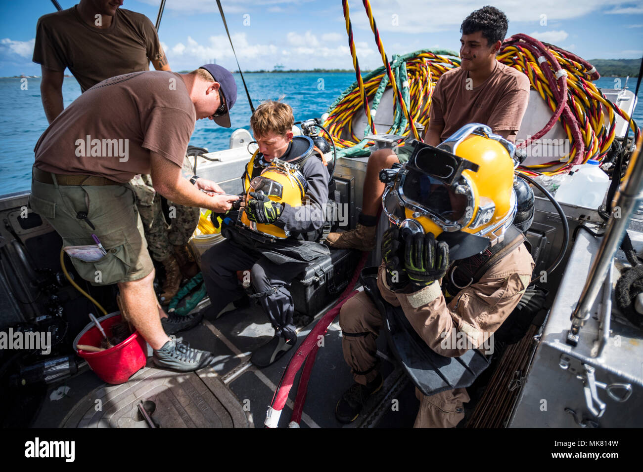 U.S. Navy Seabees, assigned to Underwater Construction Team (UCT) 2 ...