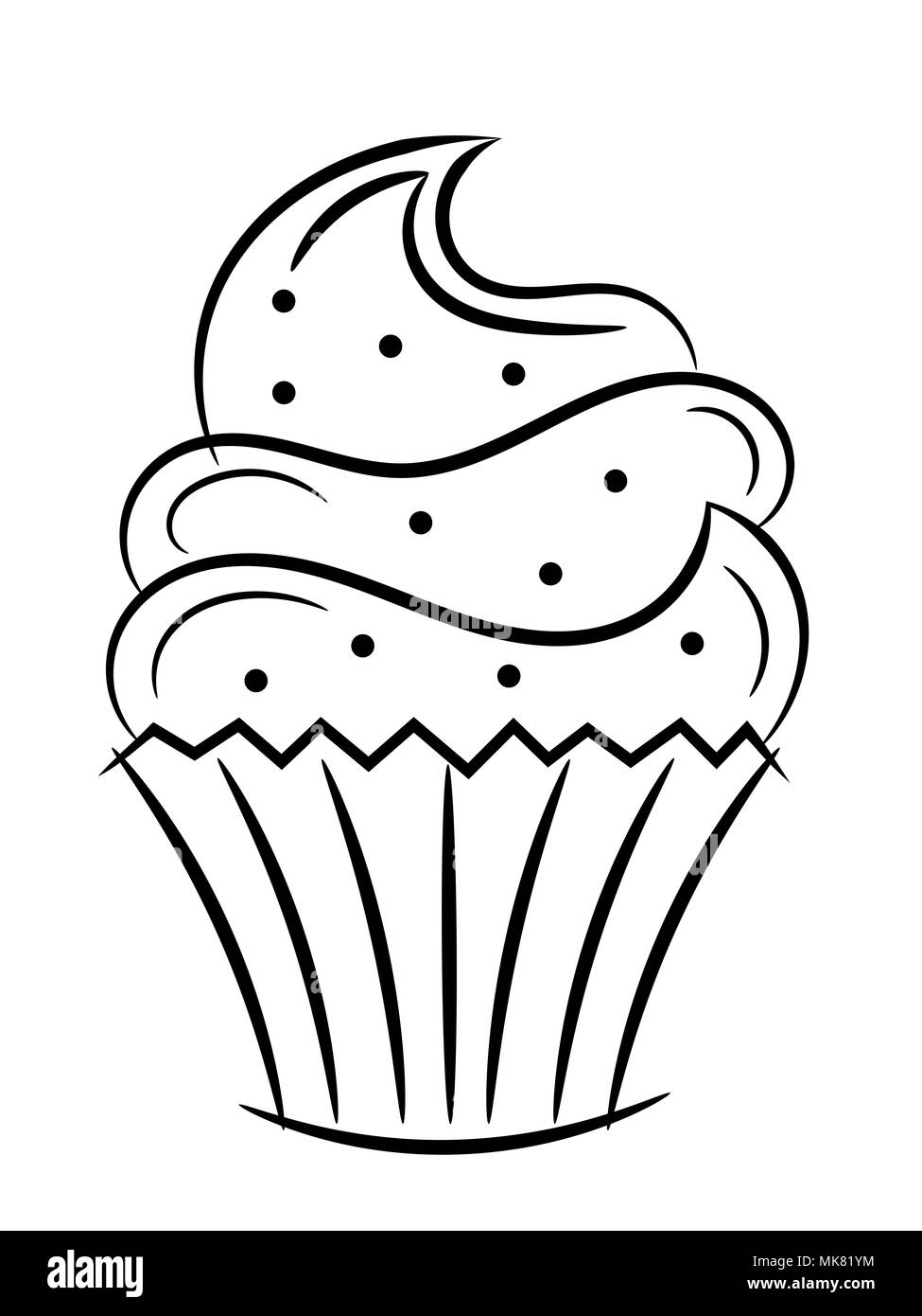 Sketch cupcake Black and White Stock Photos & Images - Alamy