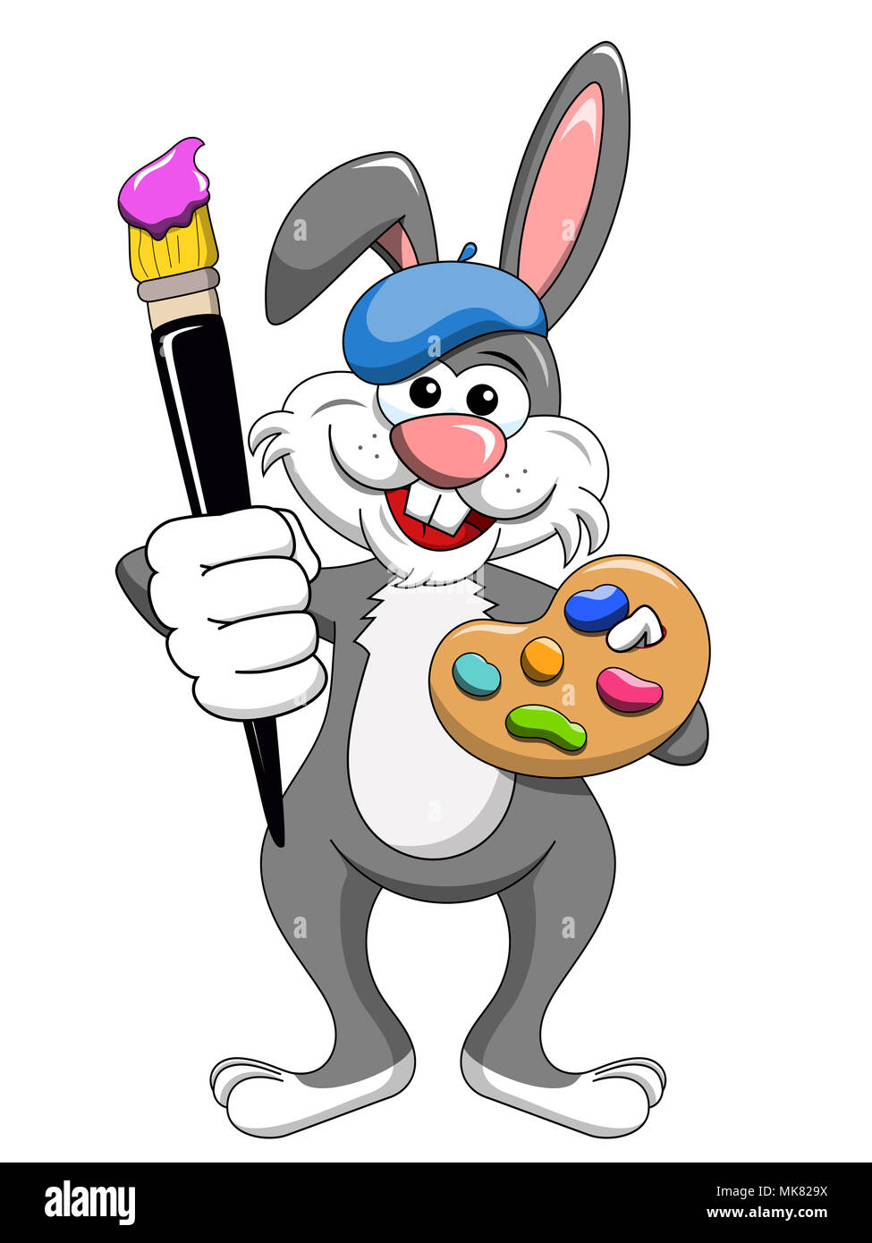 Rabbit hare brush cartoon artist High Resolution Stock Photography and ...