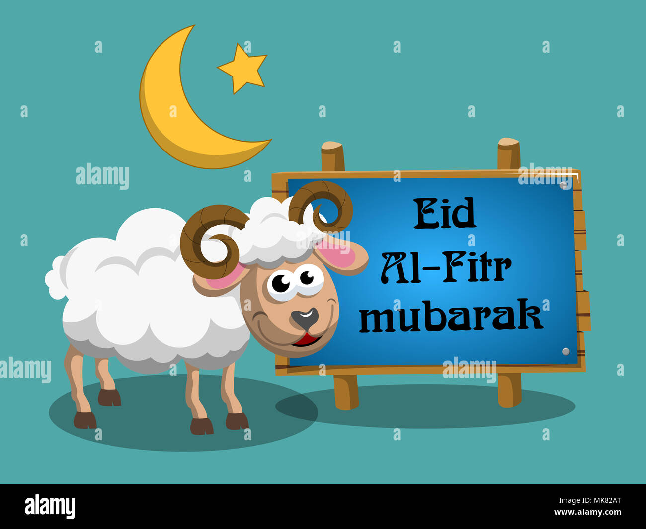 Eid al-fitr Mubarak sheep for Eid celebration Stock Photo - Alamy