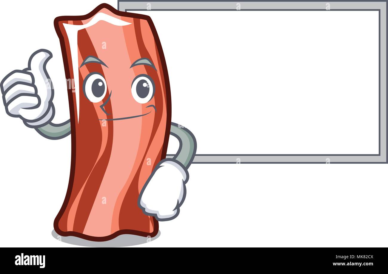 Thumbs up with board ribs character cartoon style Stock Vector Image ...