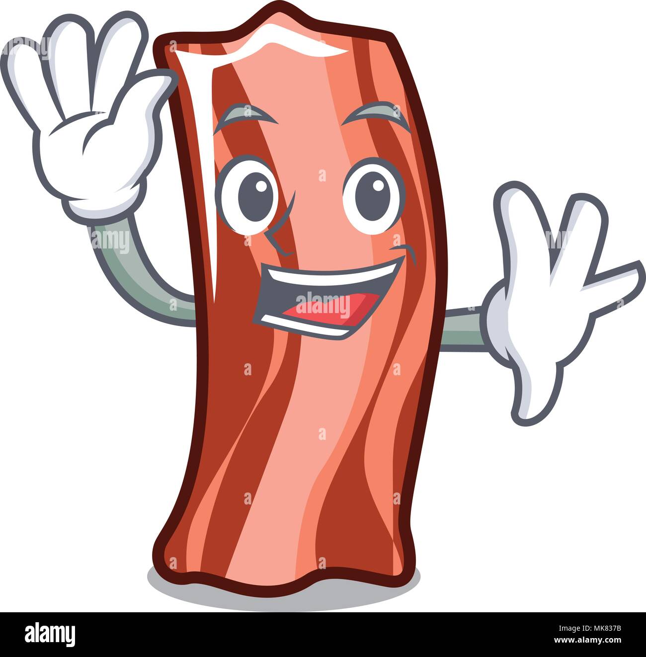 Waving ribs character cartoon style Stock Vector Image & Art - Alamy