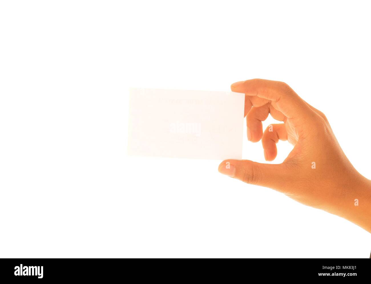 hand holding business card Stock Photo - Alamy