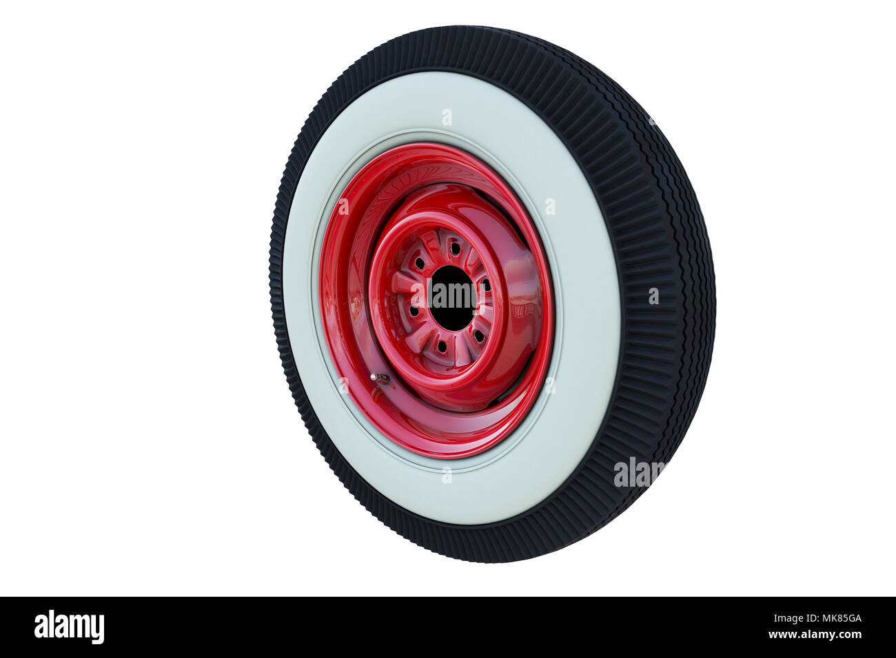 Red retro wheel. 3D render Stock Photo - Alamy