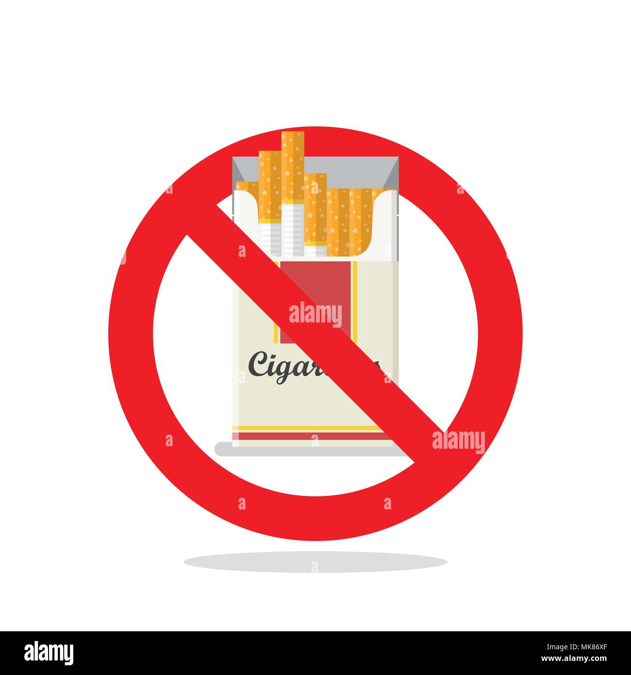 Cigarettes pack prohibition sign. Vector illustration Stock Vector ...