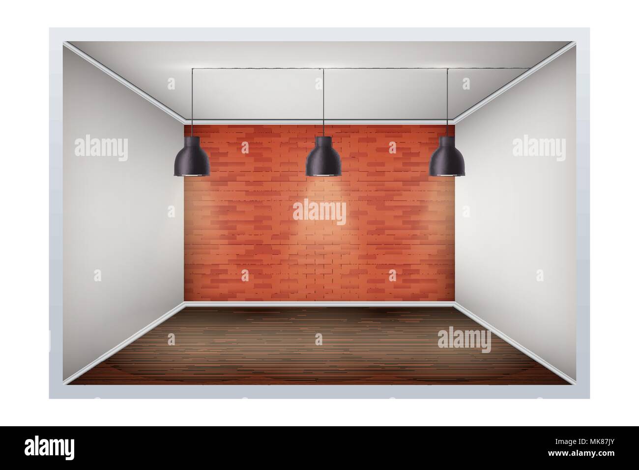 Empty room interior red brick Cut Out Stock Images & Pictures - Alamy
