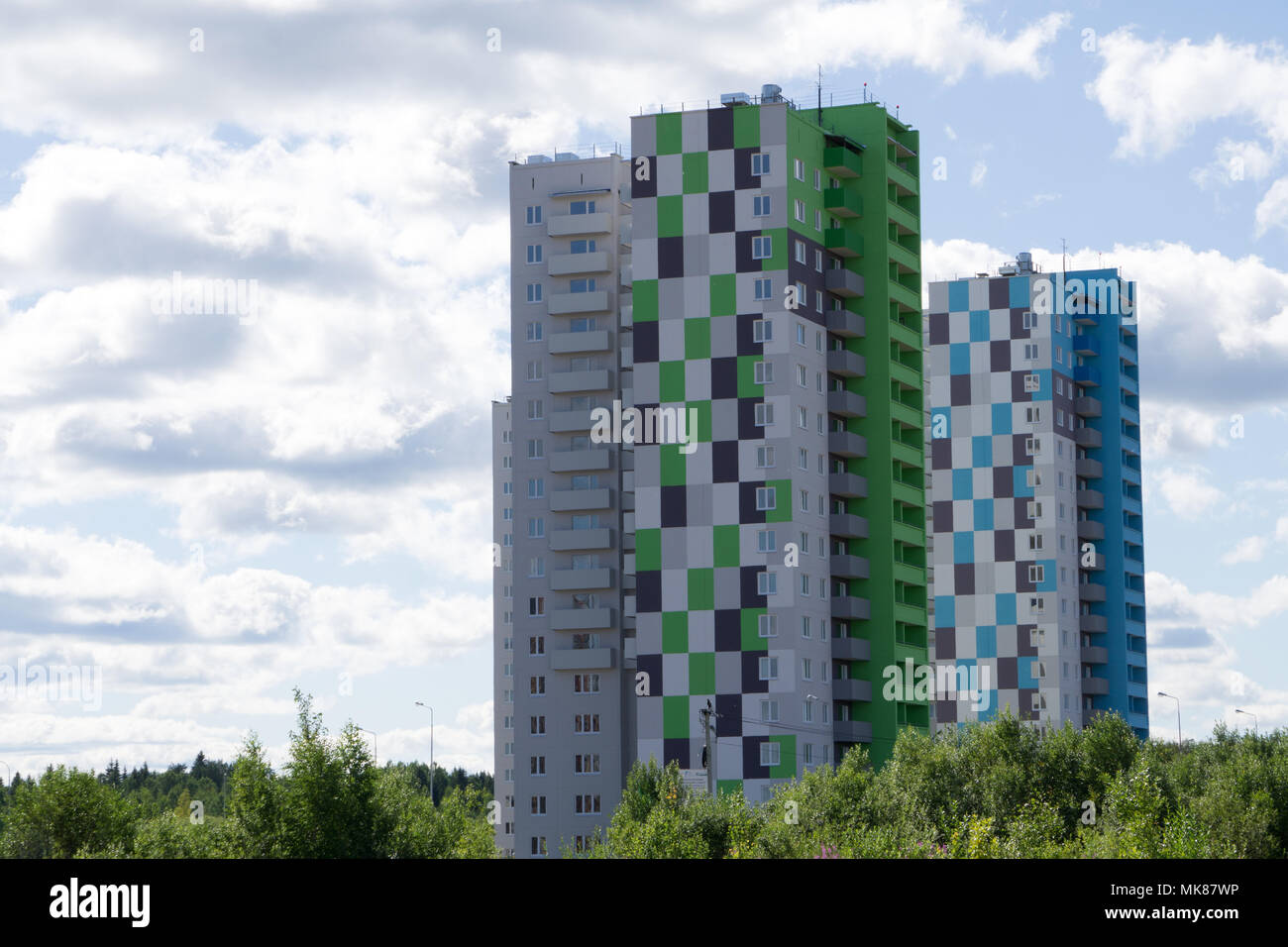 Red house. Blocks High-rise building architecture Construction industry ...