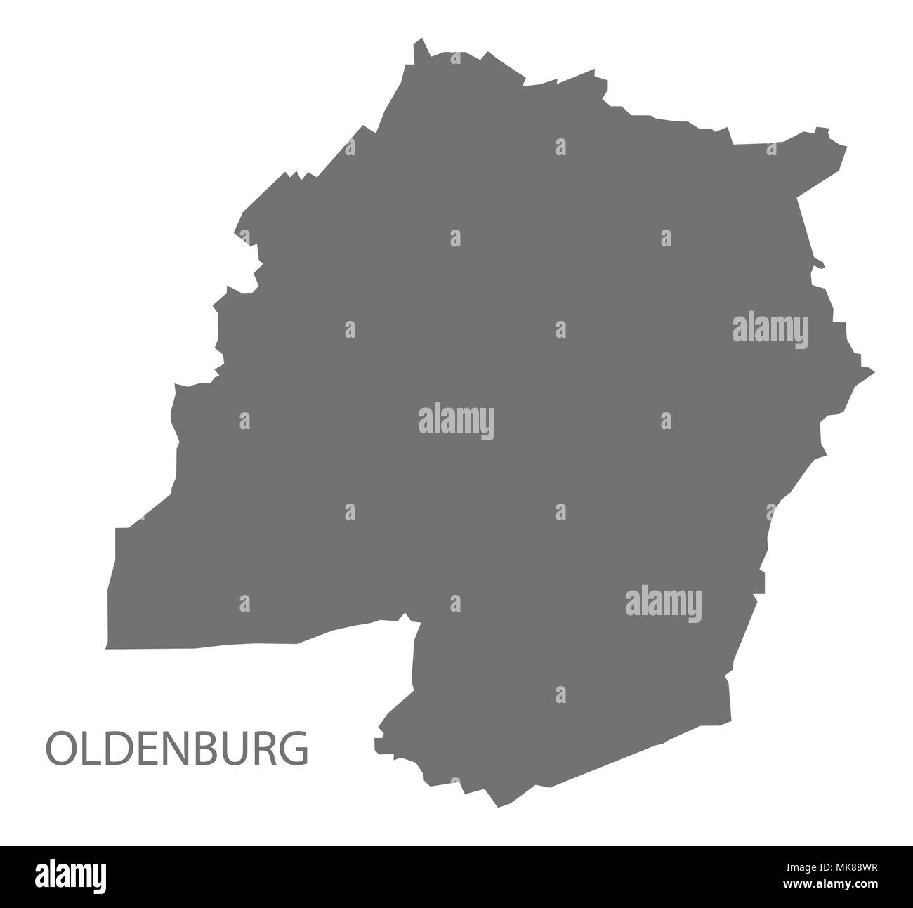 Oldenburg city map grey illustration silhouette shape Stock Vector ...