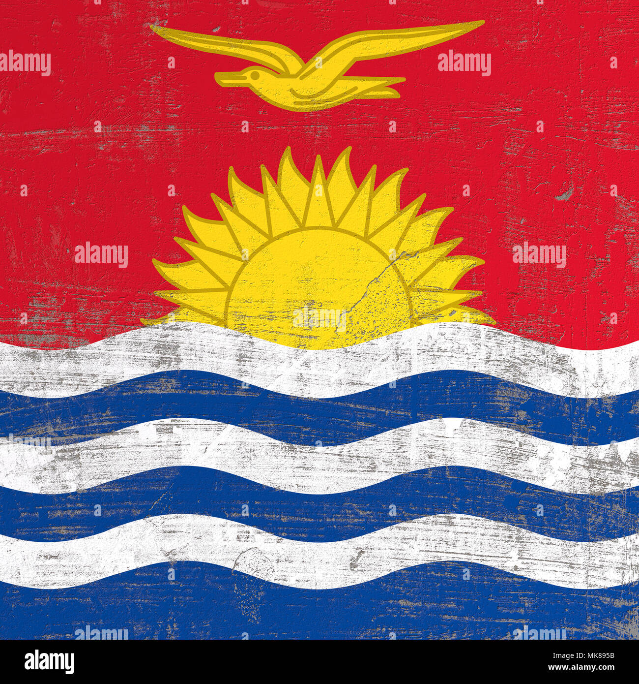 3d rendering of Kiribati flag in a scratched surface Stock Photo - Alamy