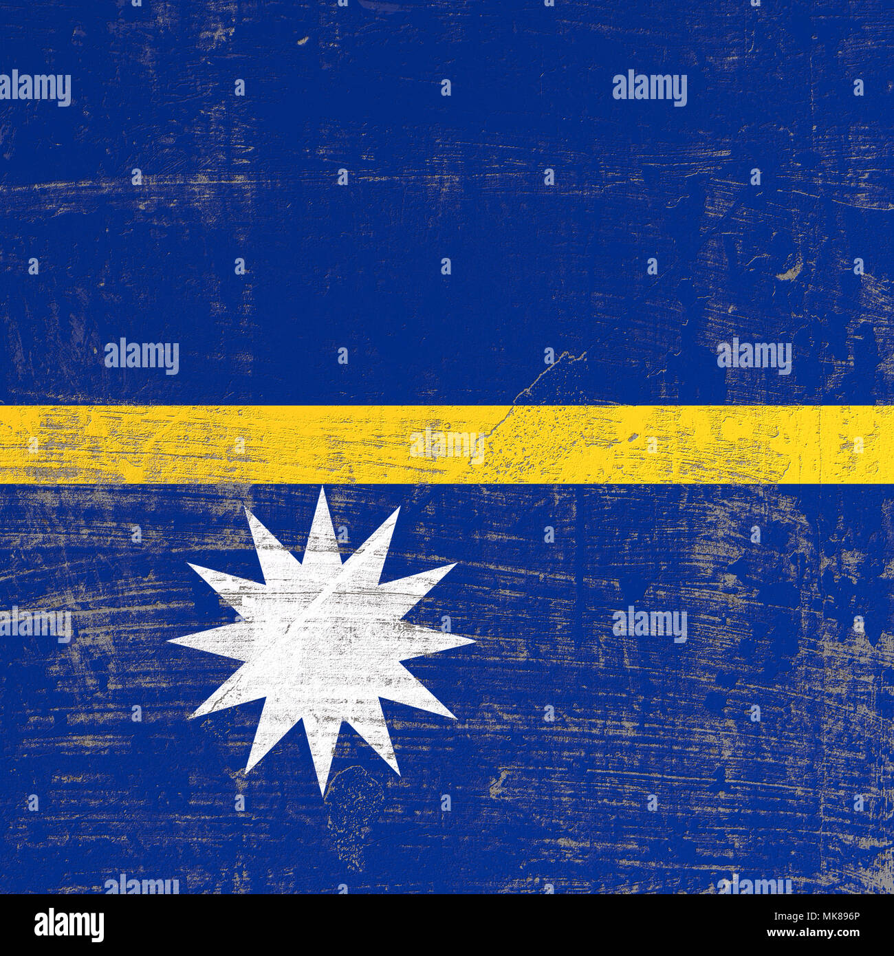 3d rendering of Nauru flag in a scratched surface Stock Photo - Alamy