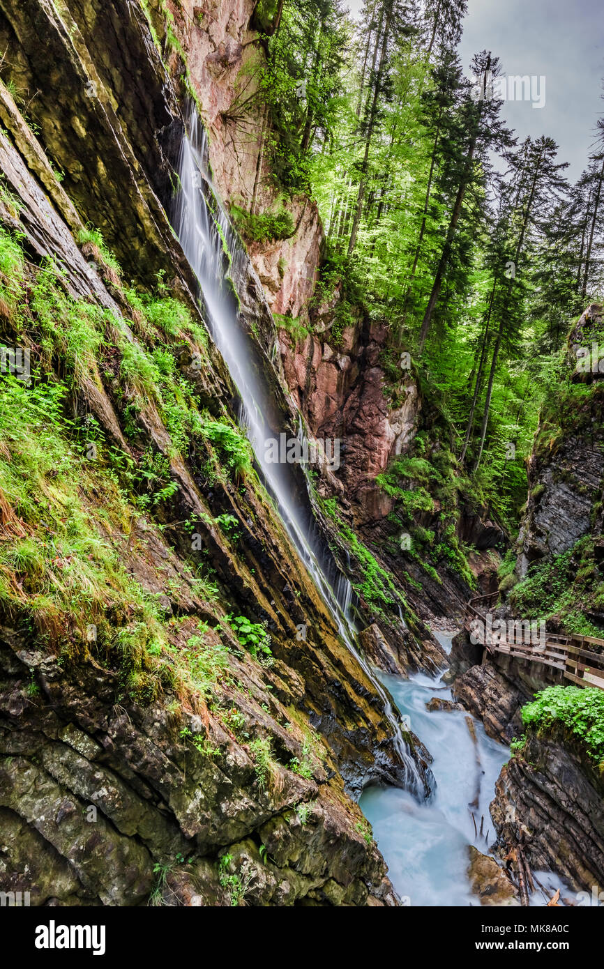 Stunning Wimbach waterfalls in the Alps, Germany Stock Photo - Alamy